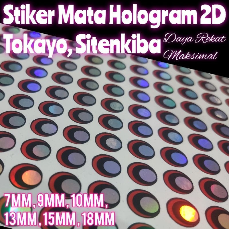 Jual Stiker Hologram Mata Ikan 2D Tokayo Sitenkiba Sticker Mata Lure ...