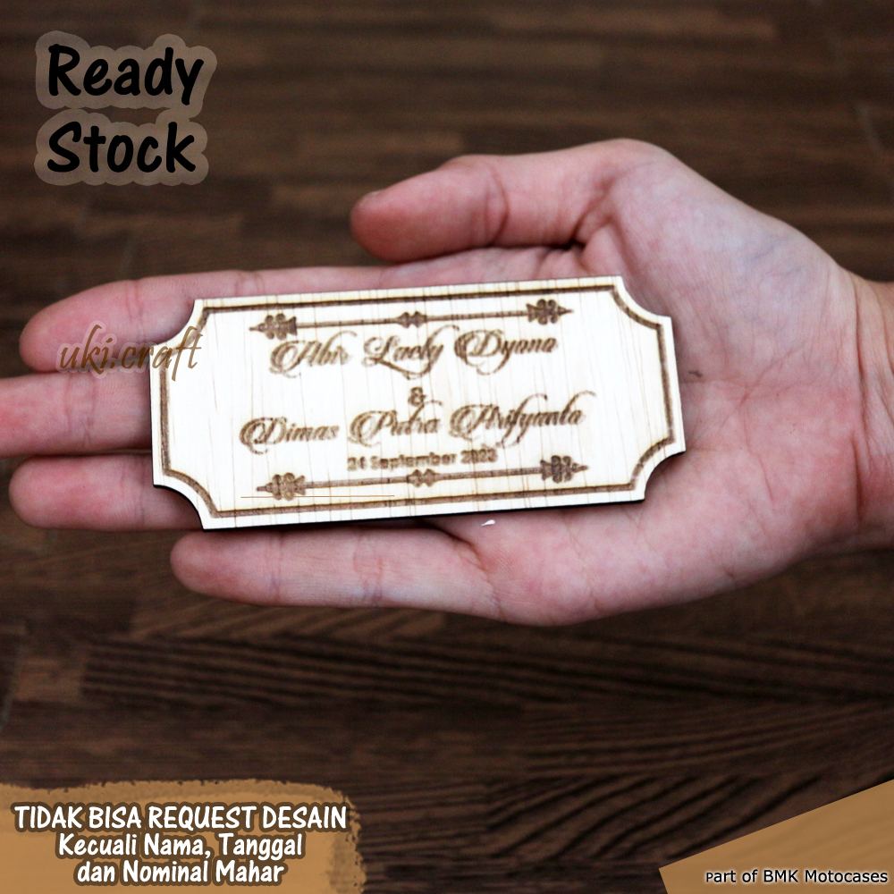 Jual Name Tag Kayu MDF Grafir & Laser Cut Custom Nama / Inisial / Text ...