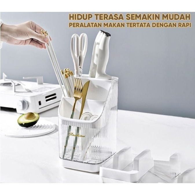 Jual Rak Peralatan Makan Aesthetic Tempat Sendok Garpu Estetik ...