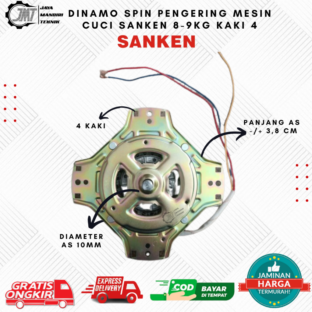 Jual Dinamo Spin - Motor Pengering Mesin Cuci SANKEN kaki 4 - GULUNGAN TEMBAGA | Shopee Indonesia
