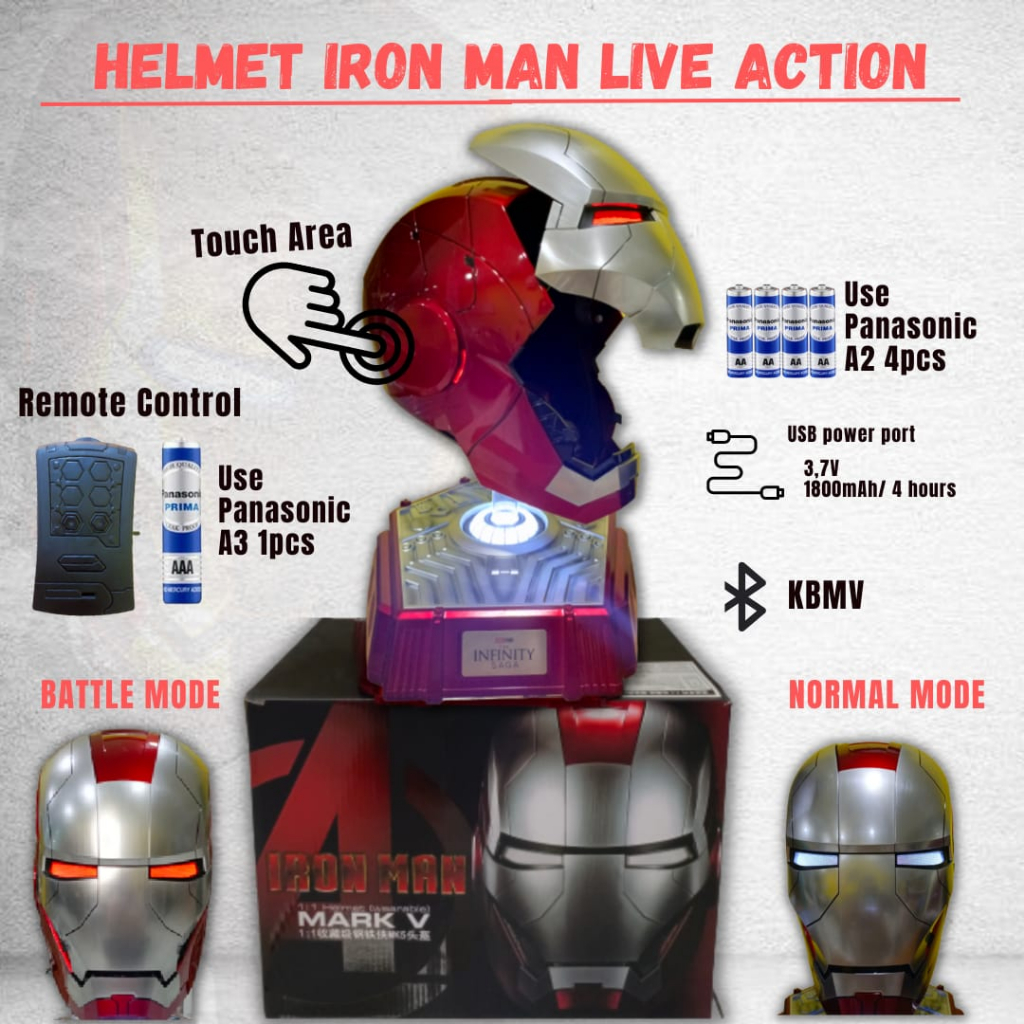 Jual Helm Iron Man Mark Infinity Saga Ironman Life Size Action Figure ...