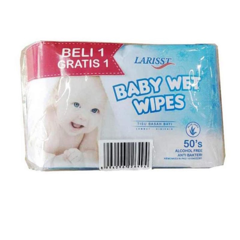 Jual Larisst Baby Wet Wipes Tisu Tissue Basah Bayi 50's B1G1 | Shopee ...
