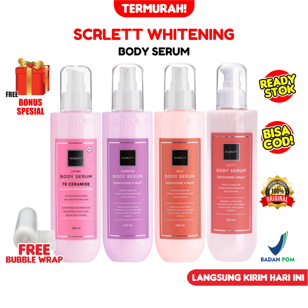 Jual SCARLETT Body Serum 250ml Serum Badan Scarlett Whitening | Shopee ...