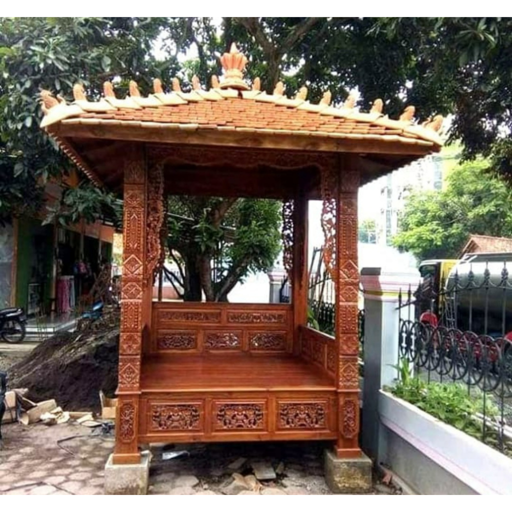 Jual Gazebo Model Ukir Jepara Ukuran 2x2 Meter Bahan Kayu Jati Pilihan ...