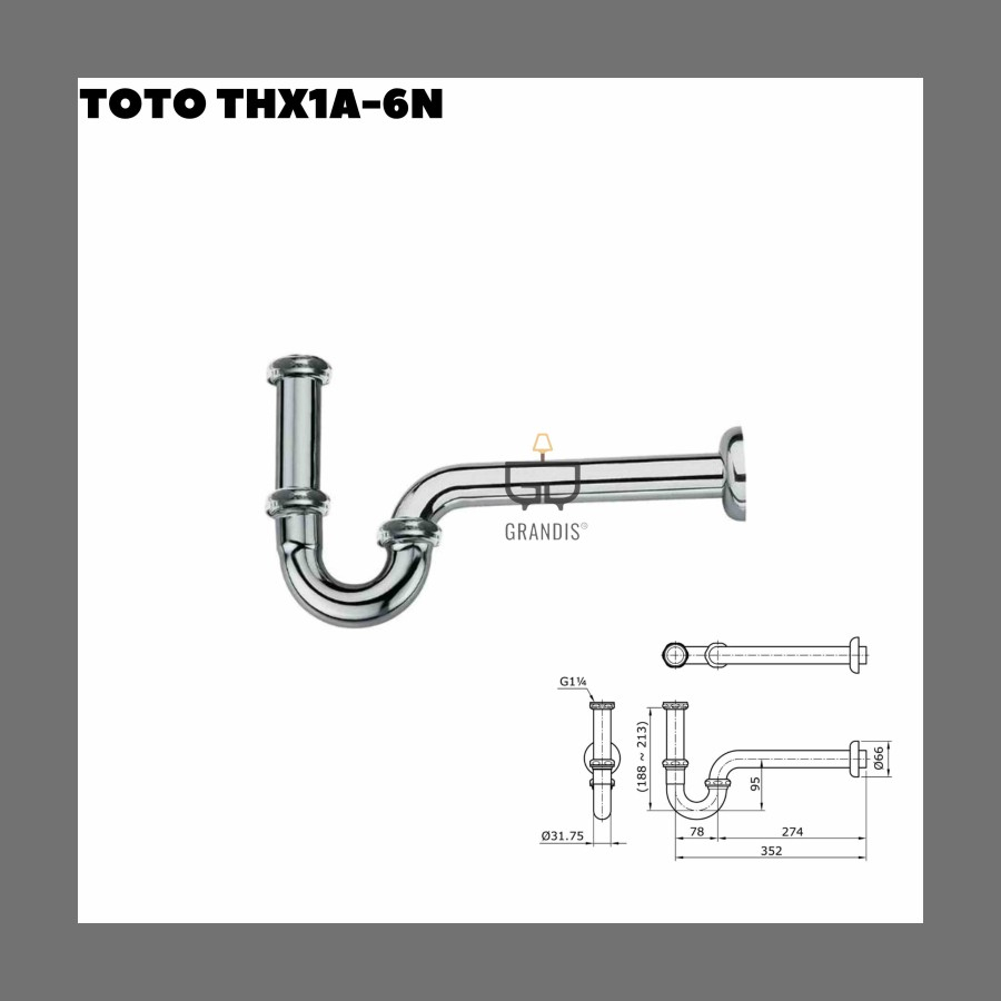 Jual Siphon wastafel TOTO THX 1A-6N / p-trap TOTO - GRADE A | Shopee ...