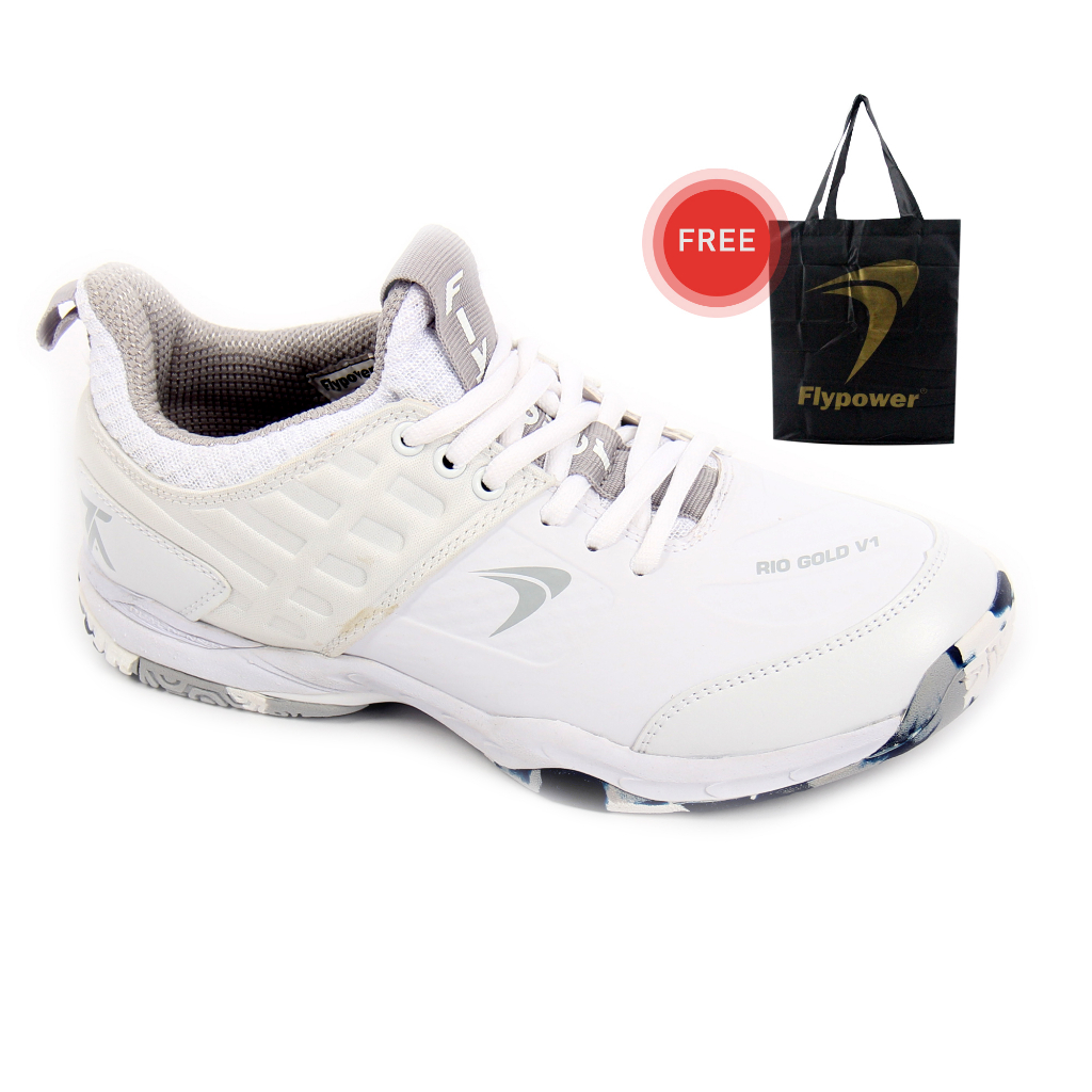 Jual Flypower Rio Gold V1 Sepatu Badminton White Lite Grey Tontowi ...