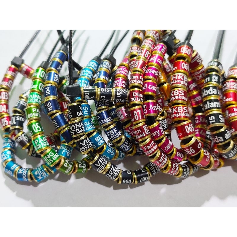 Jual Beli 15 bisa request nama Ring burung murai kacer ciblek kristal ...