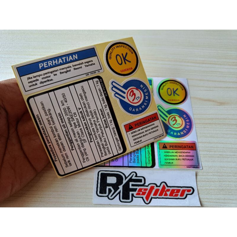 Jual Stiker sticker garansi ok princut perhatian motor Yamaha satu set ...