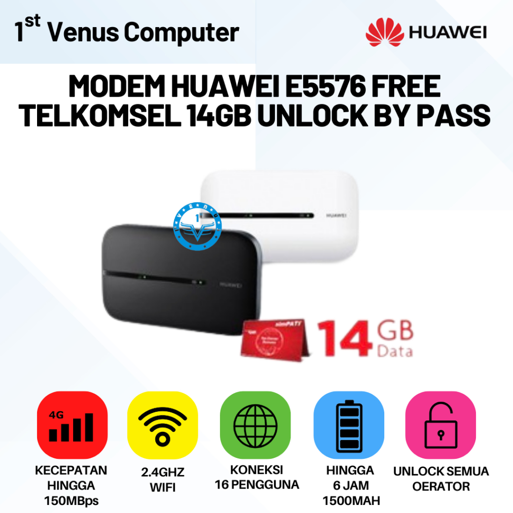 Jual MODEM HUAWEI E5576 FREE TELKOMSEL 14GB UNLOCK + BY PASS | Shopee ...