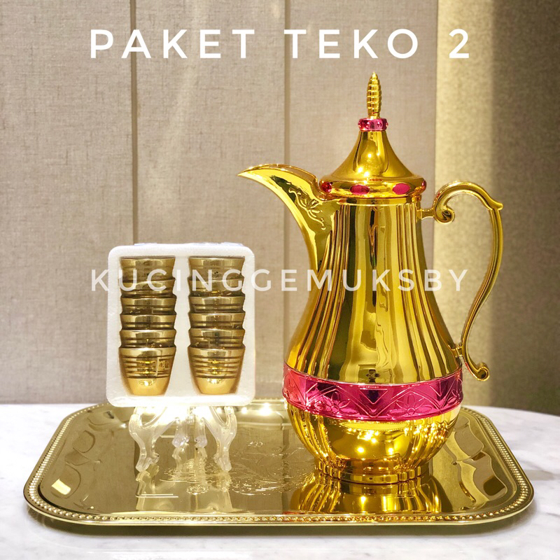 Jual Paket Teko gelas nampan Haji Umroh Arab air Zam zam stainless dan vacum flask | Shopee ...