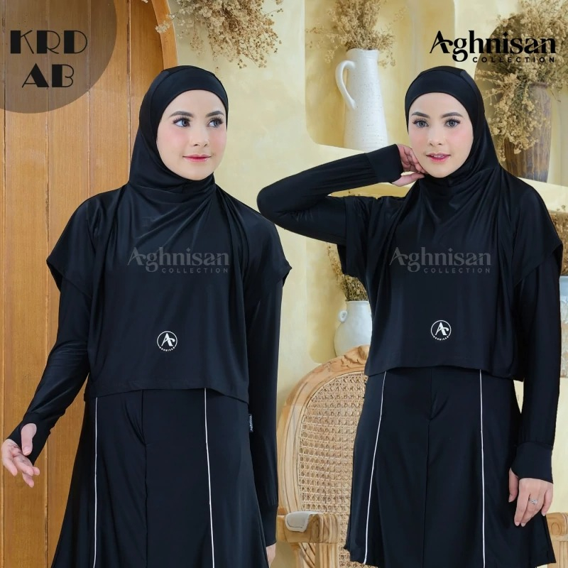 Jual Hijab Bolero Renang Aghnisan Active Basic Grade B (minor deffect) Spandex Nylon Sutera ...