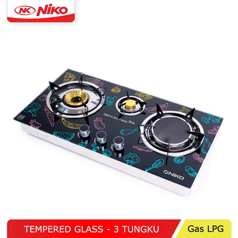 Jual Kompor Gas Tanam Kaca 3 Tungku Niko Reflection Trio/Pro Trio | Shopee Indonesia