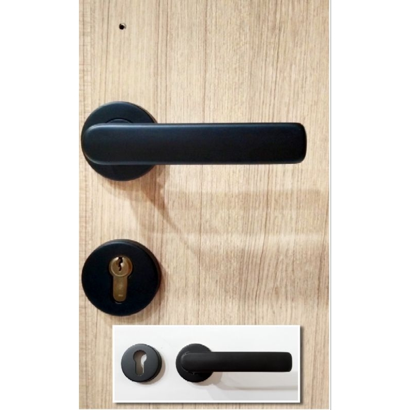 Jual Handle Pintu Rumah Merk SES SR 06 Warna Hitam Model Rosette ...