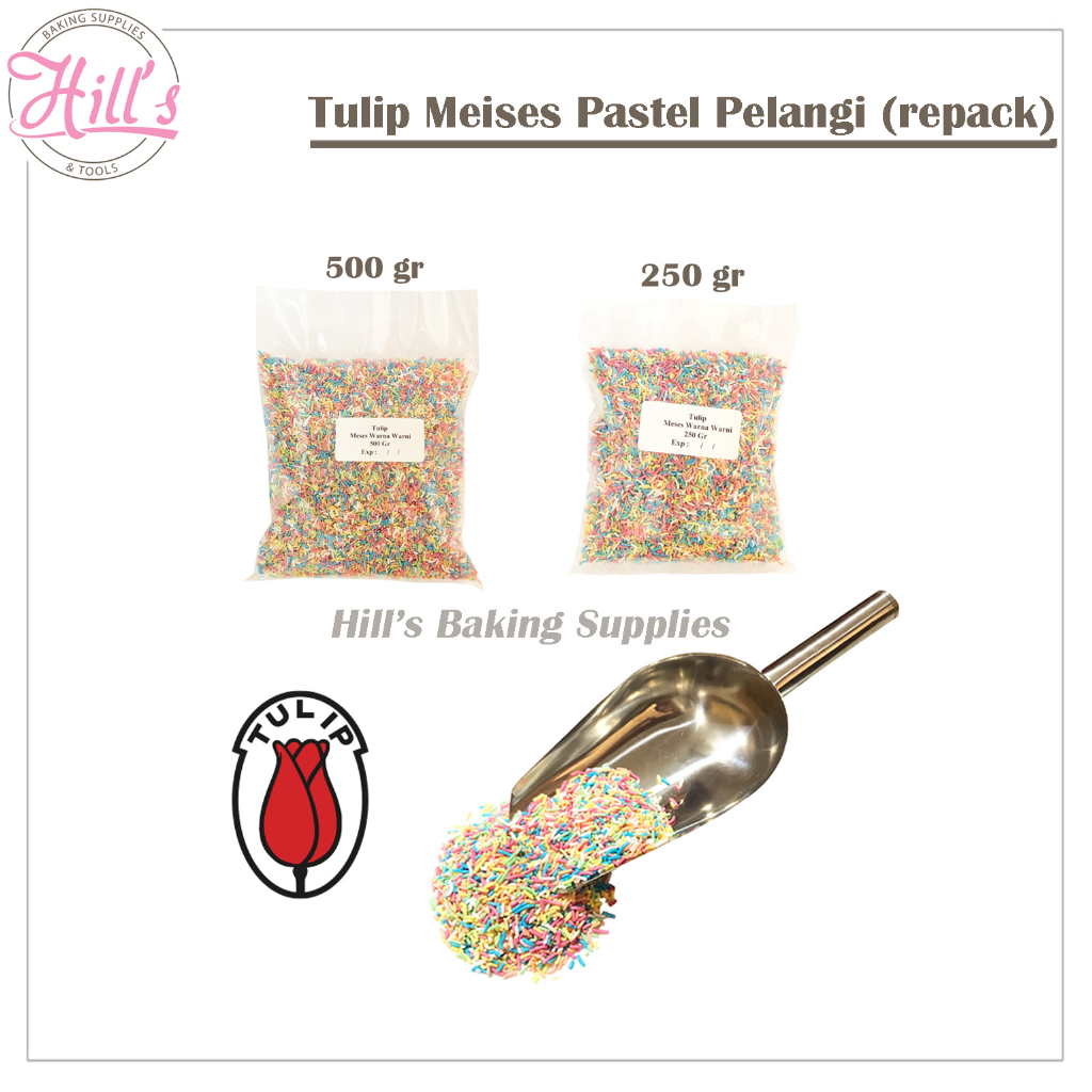 Jual TULIP MEISES PELANGI 250 gr & 500 gr / COKLAT BUTIR MESES WARNA ...
