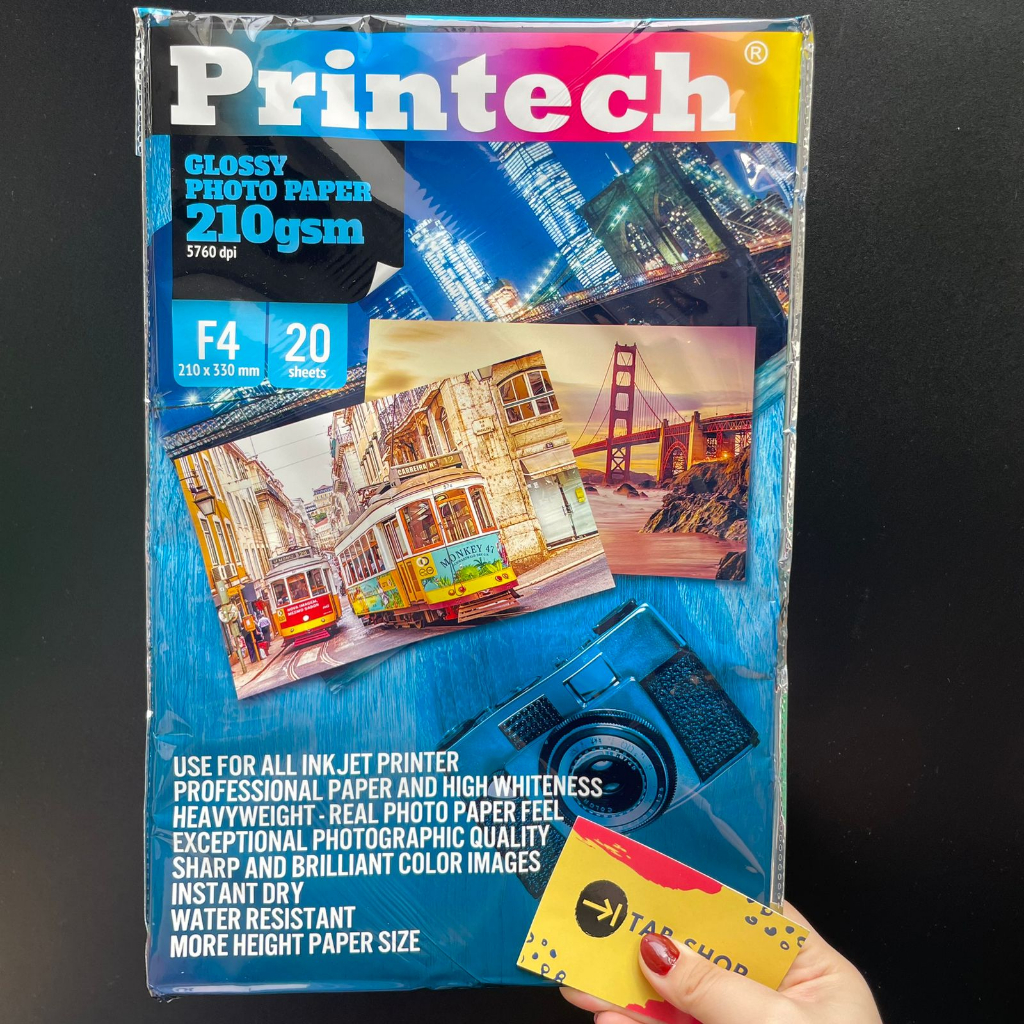 Jual TAB SHOP - PRINTECH PHOTO PAPER GLOSSY / FOLIO F4 210 GSM 20 SHEETS - PRINTECH KERTAS FOTO ...