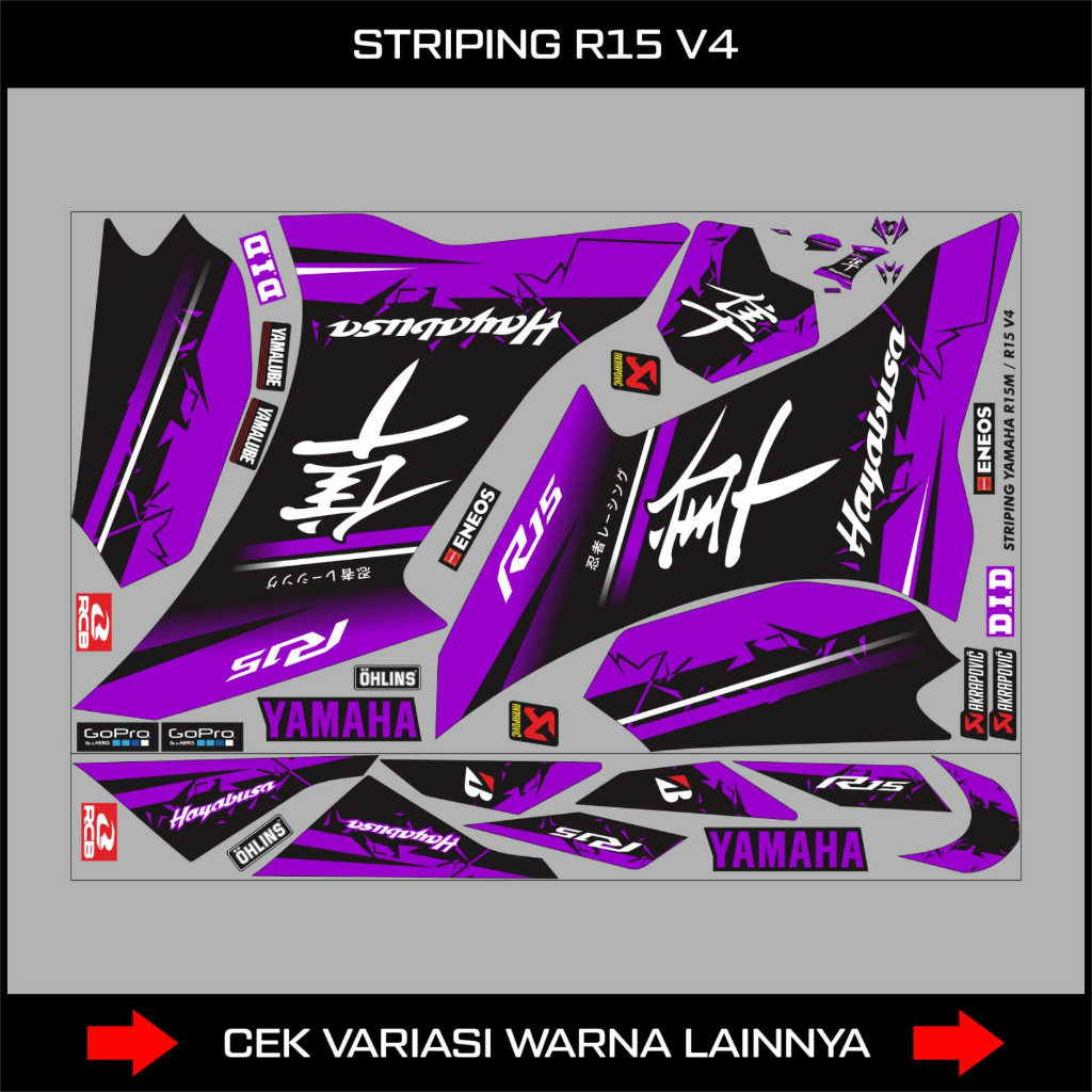 Jual Striping Motor R15 V4 Edisi Hayabusa / Stiker Decal Yamaha R15 V4 ...