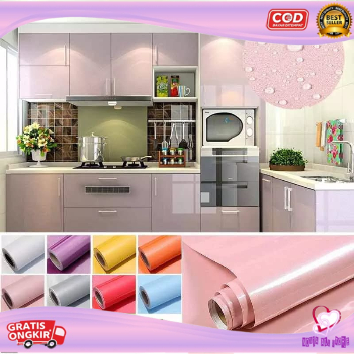 Jual Super Glossy Wallpaper Polos Glossy Stiker Kitchen Set Stiker Anti ...
