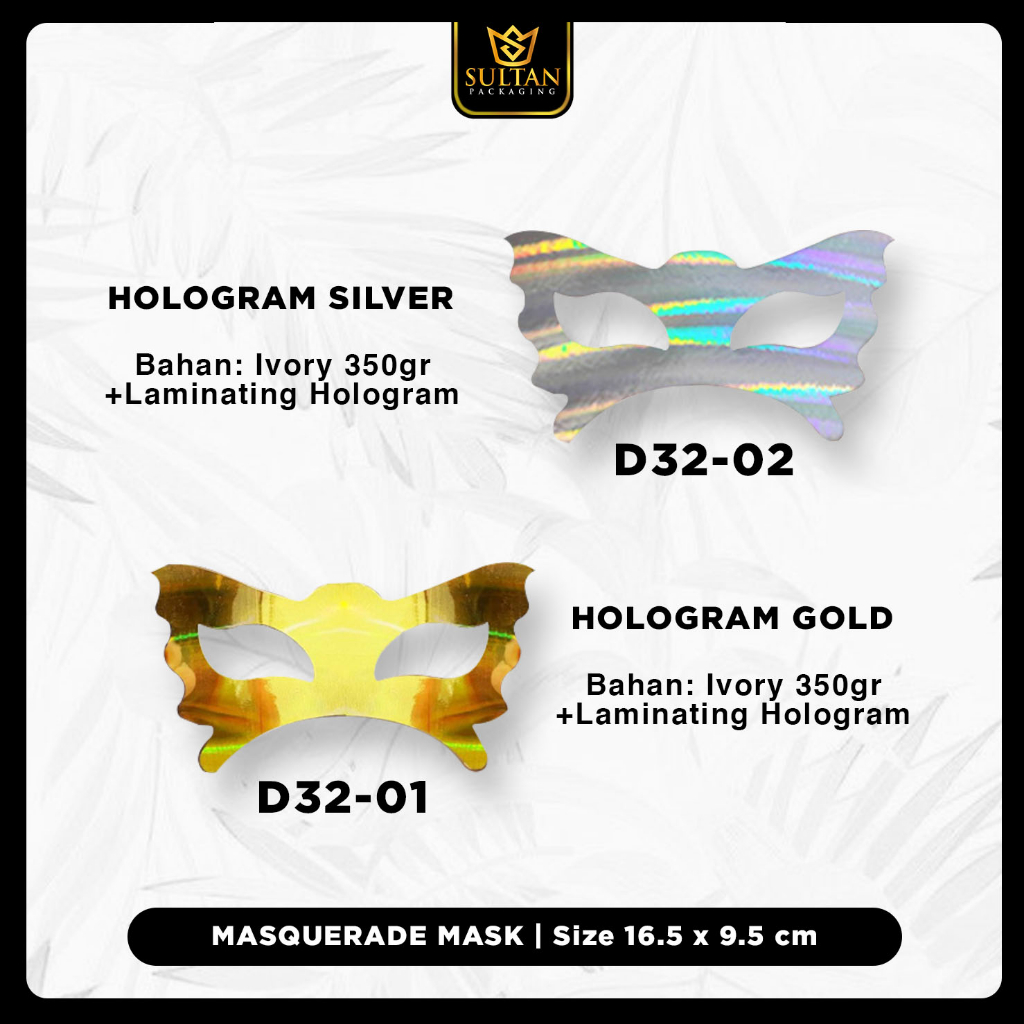 Jual SULTAN - Masquerade Party Mask - Topeng Mata Pesta Hologram Emas ...