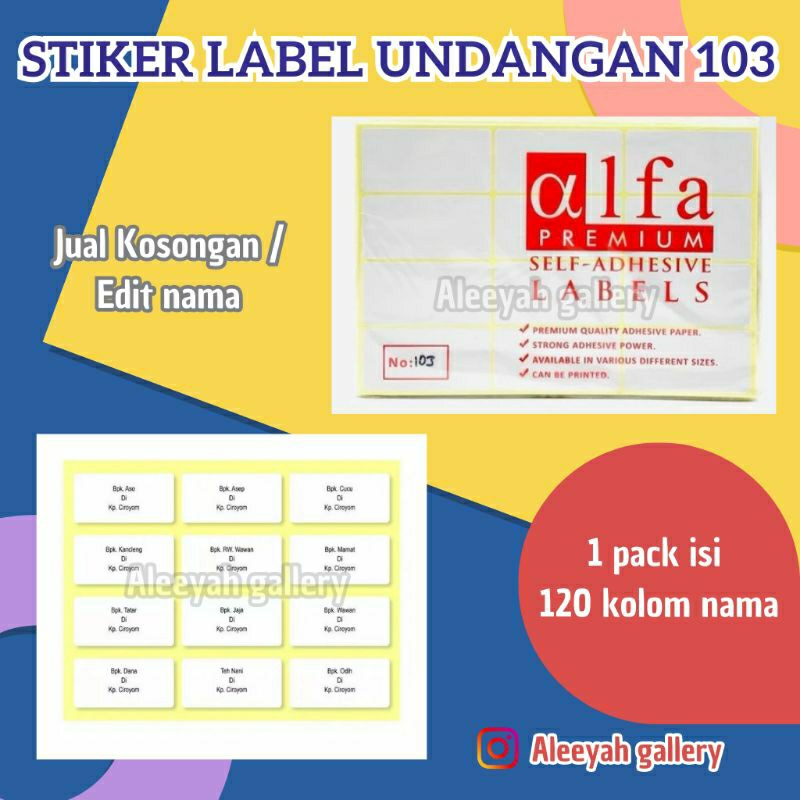 Jual STIKER LABEL UNDANGAN 103 | Shopee Indonesia