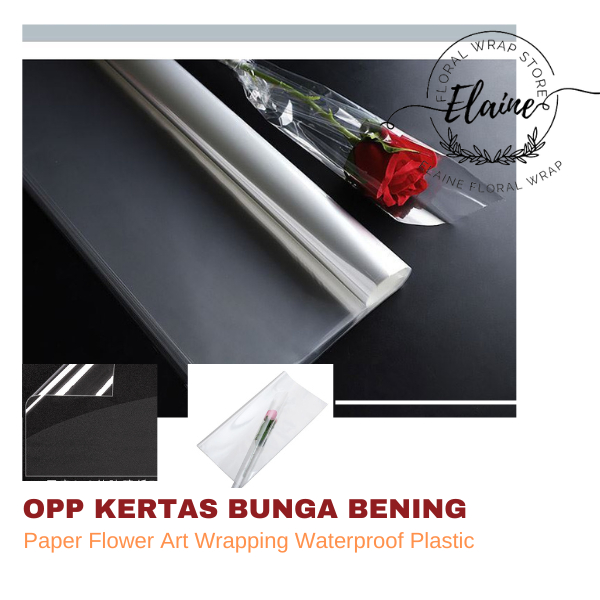 Jual OPP Plastik Bunga Kemasan Bening Anti Debu Packaging Paper Flower ...