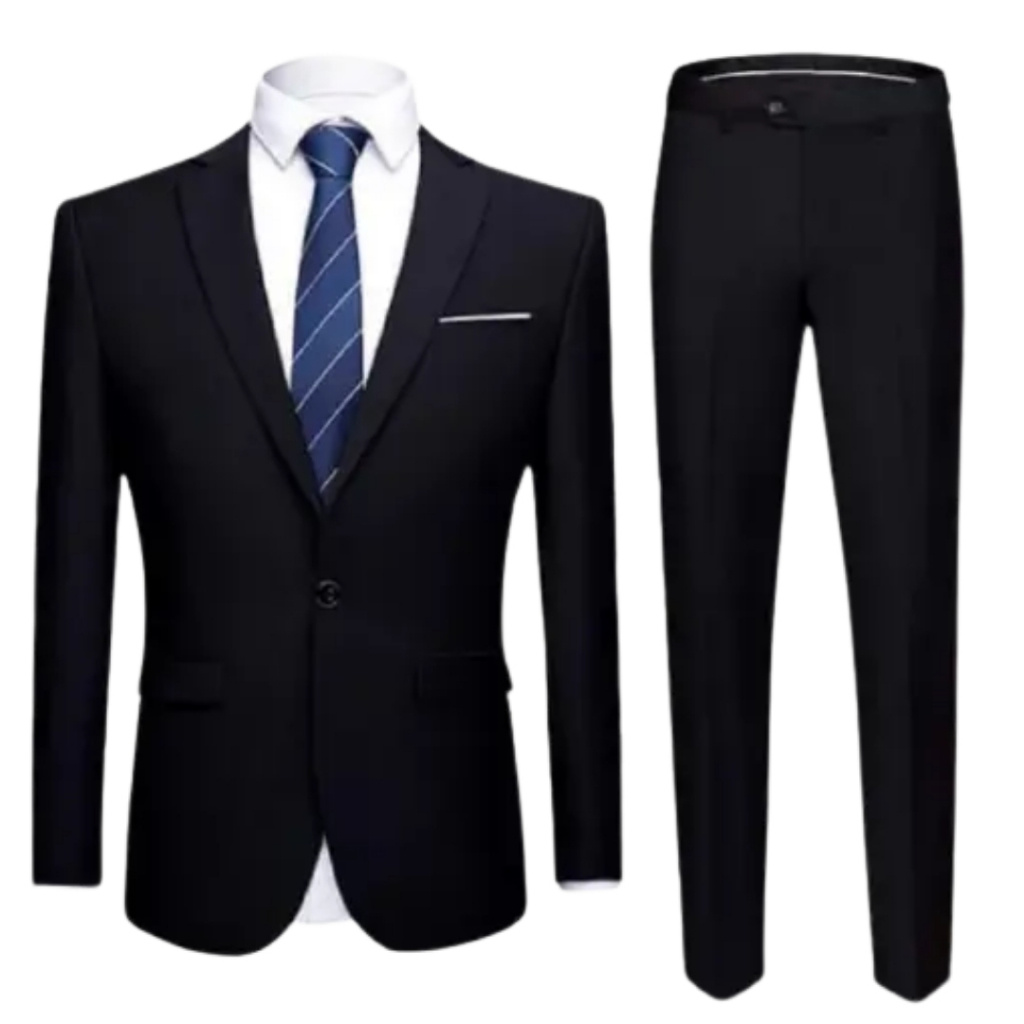 Jual Winstyle - Setelan Jas Formal Hitam Pria | Shopee Indonesia