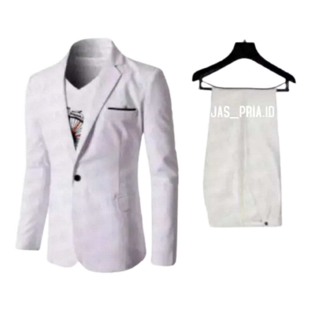 Jual Winstyle - Setelan Jas Pria Putih | Shopee Indonesia