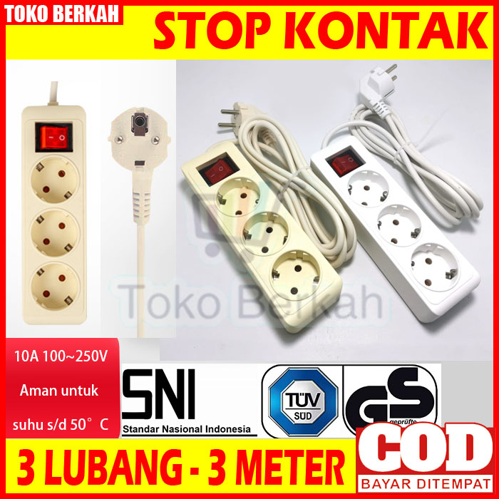 Jual Terminal Colokan Listrik Rumah PLN 3 Lubang Saklar On Off Stop ...