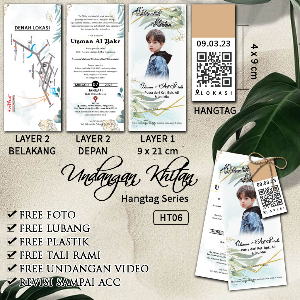 Jual cetak PRINT undangan sunat khitanan cepat USKT004 minimum order ...