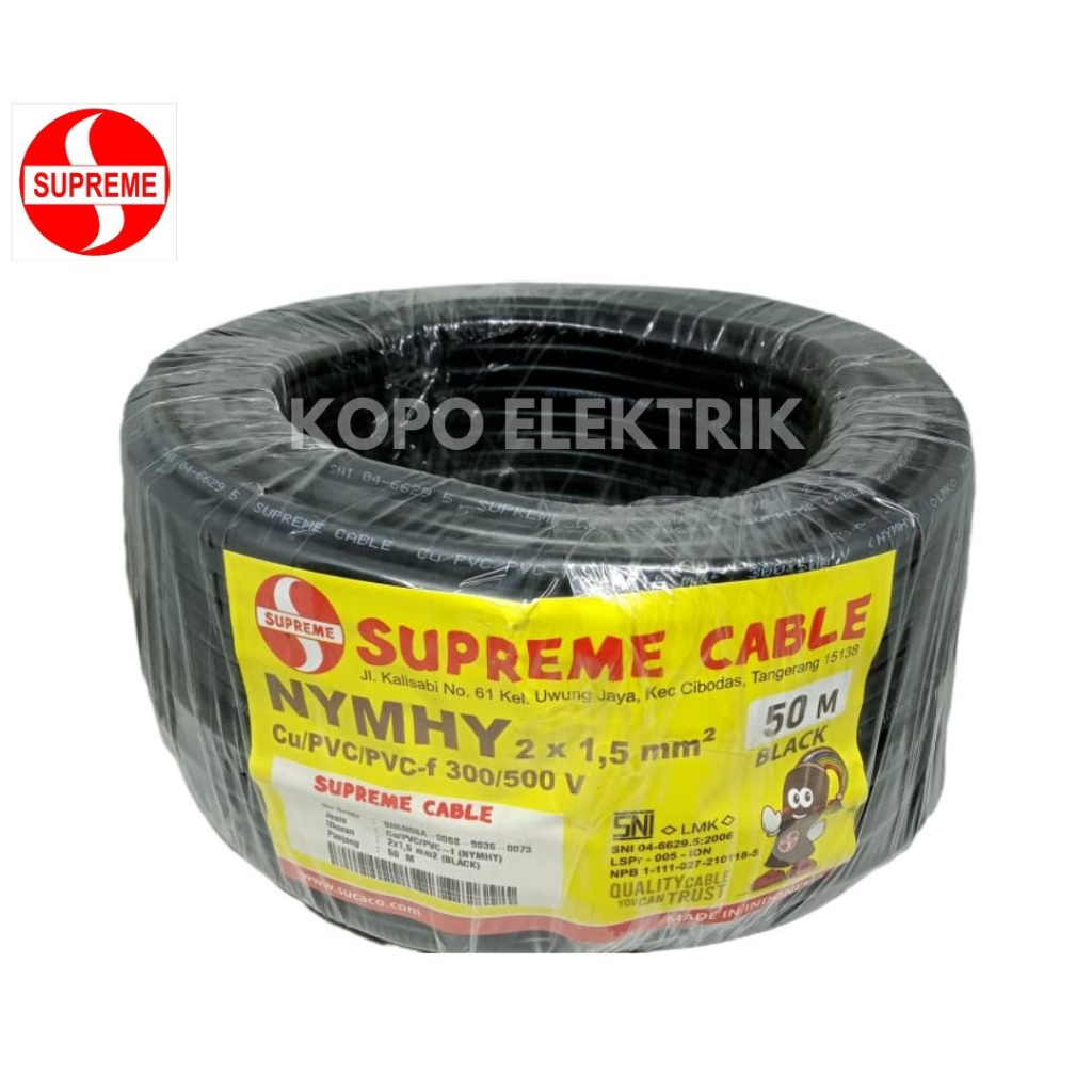 Jual Kabel Supreme NYMHY 2x1,5 Serabut Meteran | Shopee Indonesia