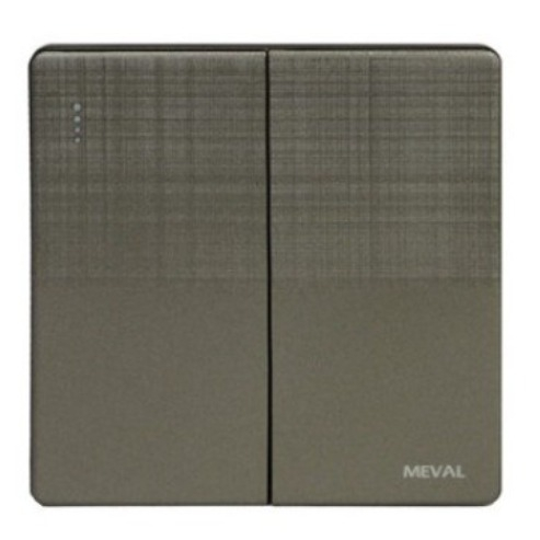 Jual Meval Saklar 2 Switch Abu Abu Hairline 2 Gang 1 Way - SS2-G21 ...