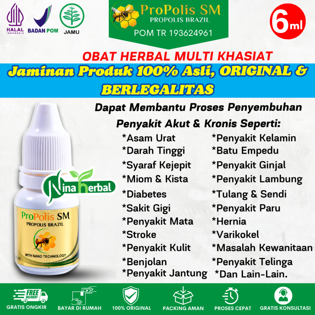 Jual Propolis SM Brazil isi 6ml Obat Herbal Untuk Mengatasi Berbagai ...