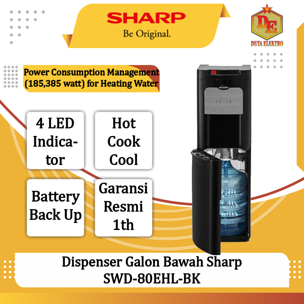 Jual Dispenser Galon Bawah Sharp SWD 80 EHL BK | Shopee Indonesia