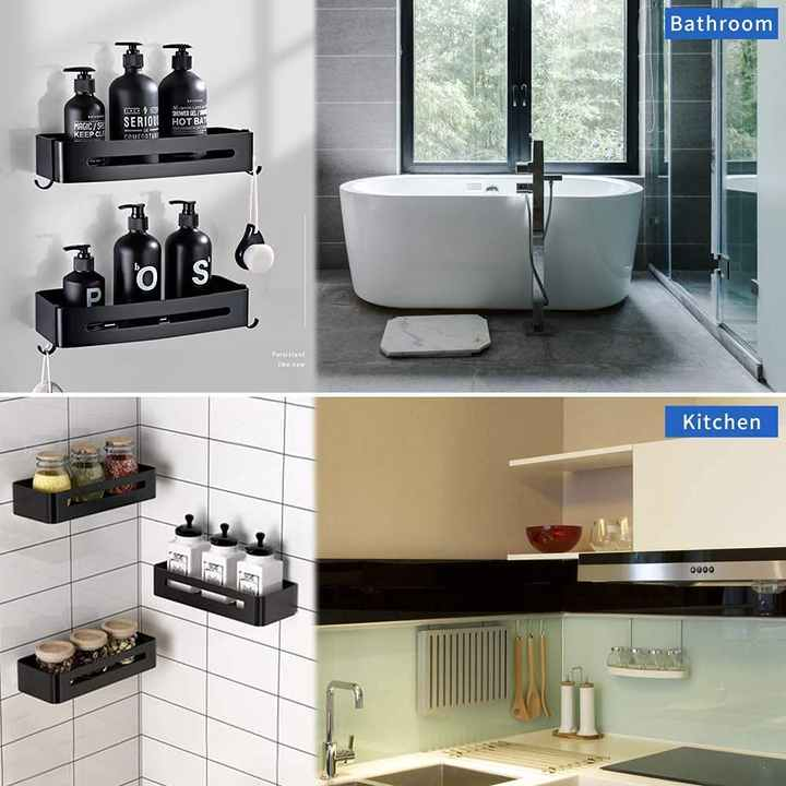 Jual Rak Aluminium 30 cm Persegi Grey Rack Kamar mandi Tempat Sabun ...