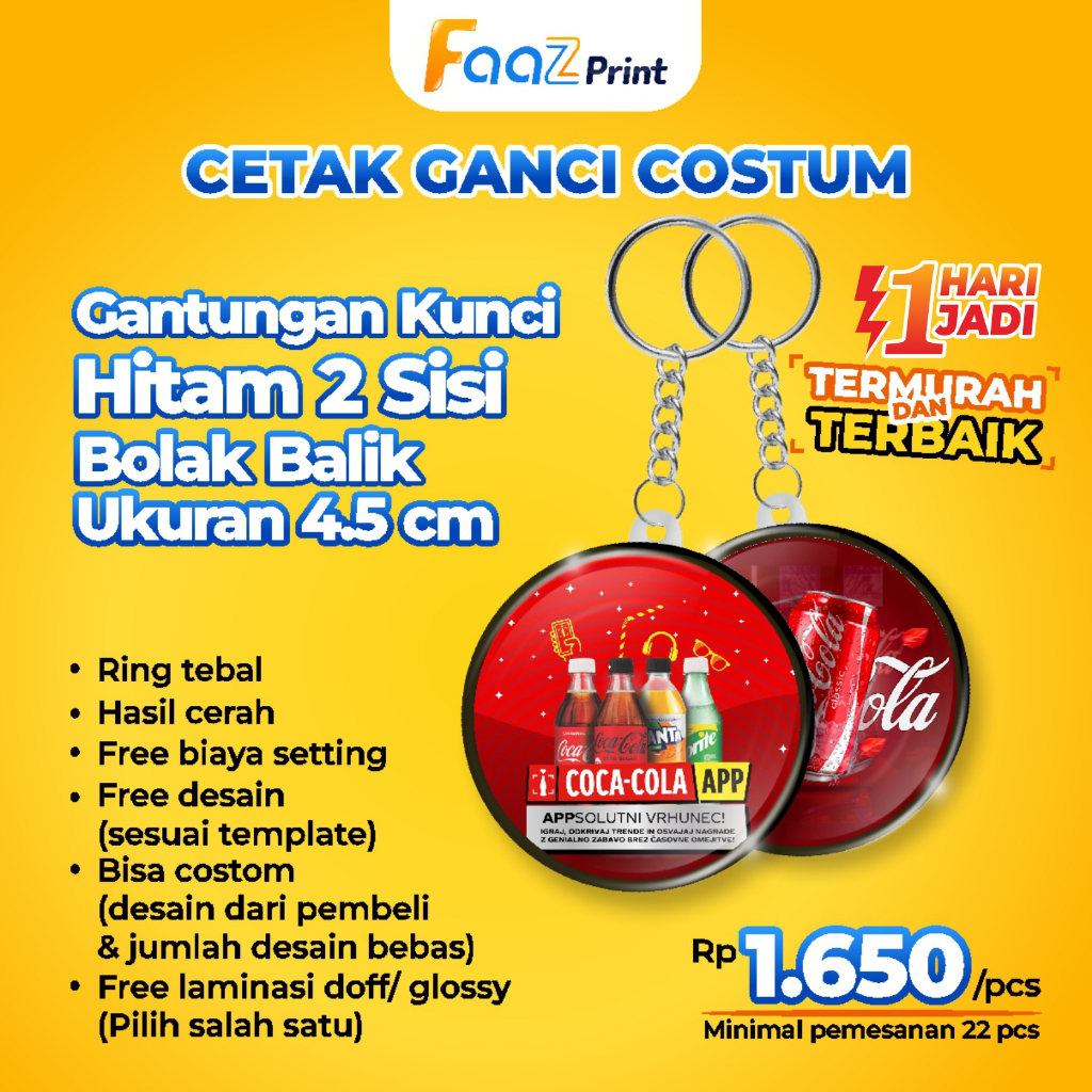 Jual (𝗞𝗜𝗟𝗔𝗧 𝟭 𝗛𝗔𝗥𝗜 𝗝𝗔𝗗𝗜) GANCI CUSTOM BOLAK BALIK 2 SISI 4.5 cm dan 5.8 ...