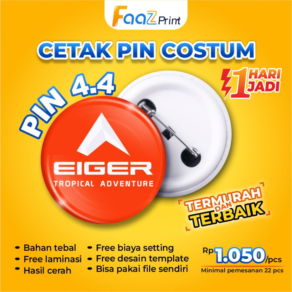 Jual (𝗞𝗜𝗟𝗔𝗧 𝟭 𝗛𝗔𝗥𝗜 𝗝𝗔𝗗𝗜) PIN PUTIH CUSTOM ukuran 4.4 cm dan 5.8 cm ...