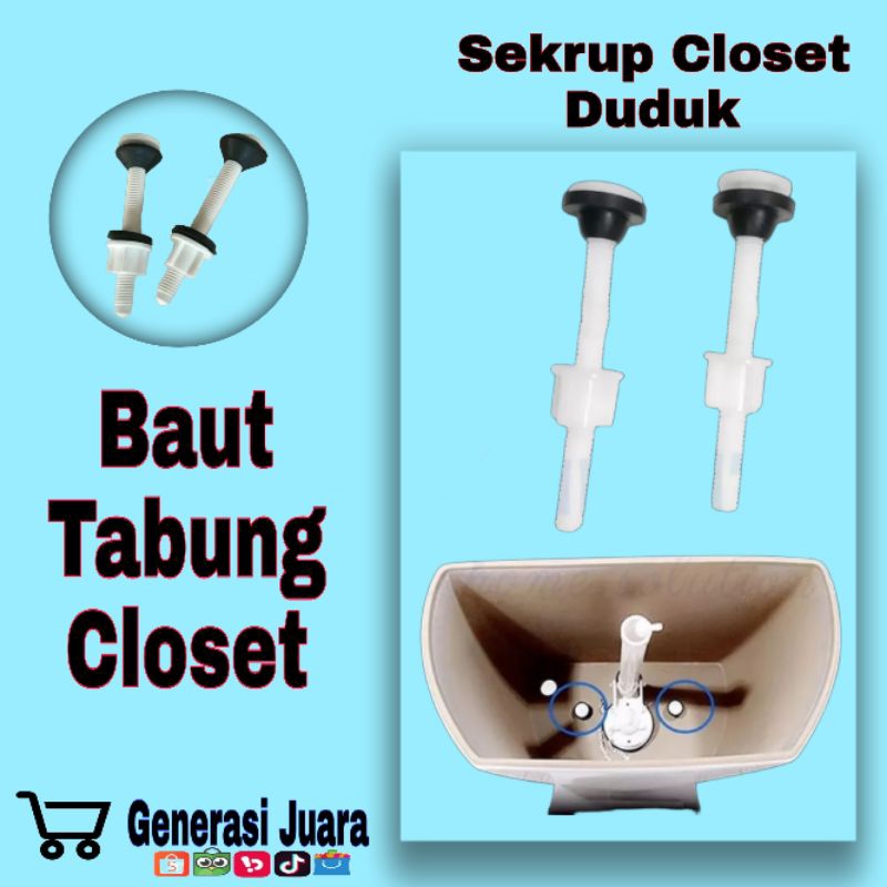 Jual Baut Tabung Closet Baut Closet Duduk Baud Sekrup Closet | Shopee ...