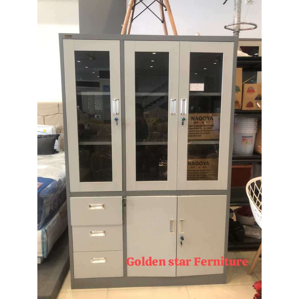 Jual Lemari Arsip Besi Cabinet Jumbo 3 Pintu Besar Golden GS502 / Rak ...