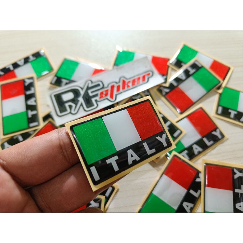 Jual Stiker sticker emblem bendera Italy stiker timbul bendera italy ...