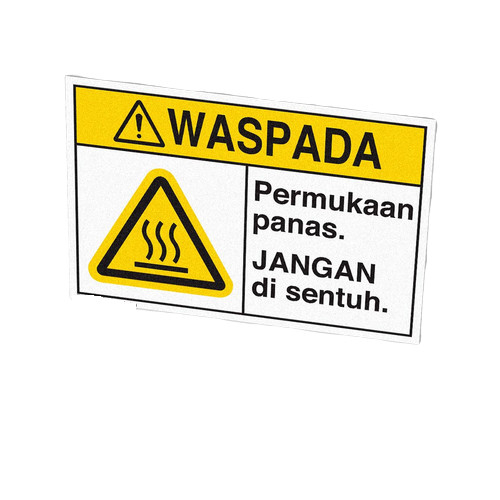 Jual Sign Stiker Waspada Permukaan Panas Jangan Disentuh Sign Sticker ...