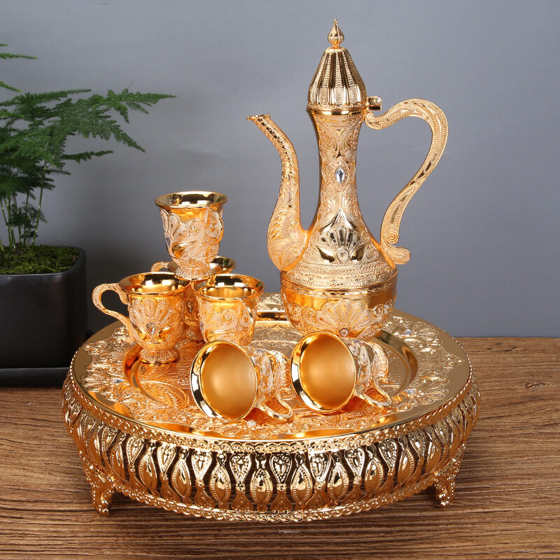 Jual New Teko Arab Aladin Set 7 Gold Warna Emas Ornament/Set Gelas ...