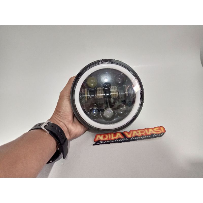 Jual Lampu utama 5,75 INCH BULAT MOTOR MOBIL SOKET H4 | Shopee Indonesia