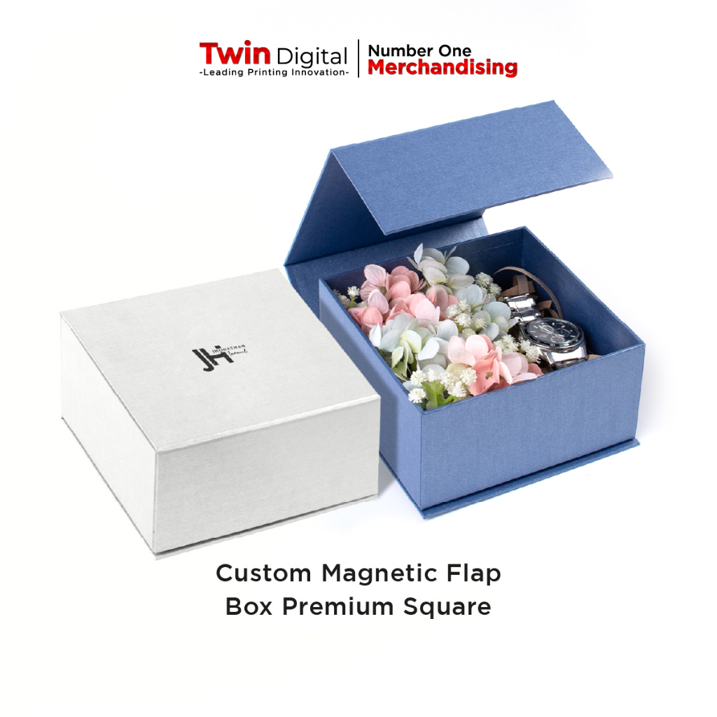Jual Twindigital Custom Magnetic Flap Box Premium Square Bridesmaid Box ...
