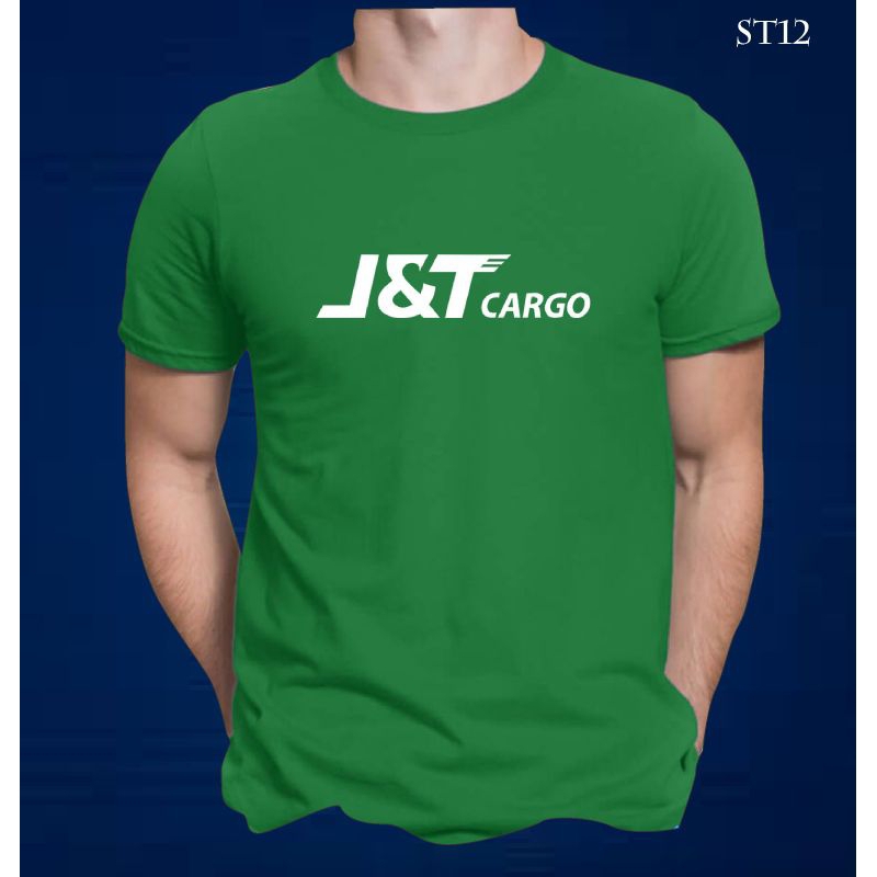 Jual kaos jnt cargo warna hijau // kaos expedisi jnt cargo sablon foly ...