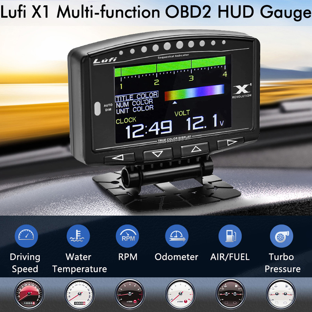 Jual Lufi X1 Multi Meter Gauge Smart Digital 2.8‘ PNP OBD OBD2 English ...