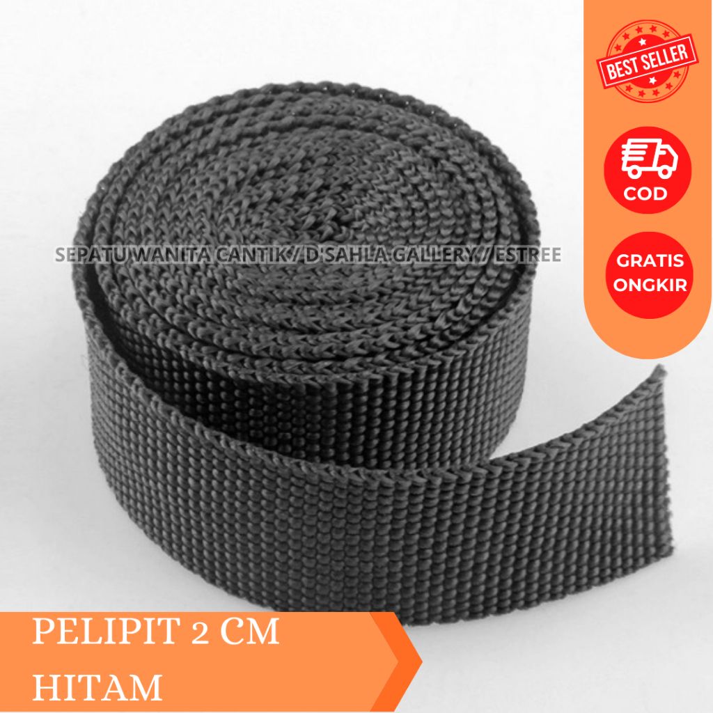 Jual Bisban Pelipit Halus 2 cm Warna Hitam Penutup / Bungkus Tepi ...