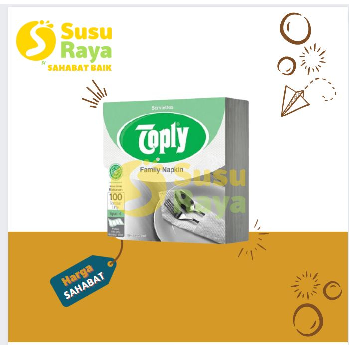Jual Tisu Tisue Tissue Makan Toply Napkin 100s | Shopee Indonesia