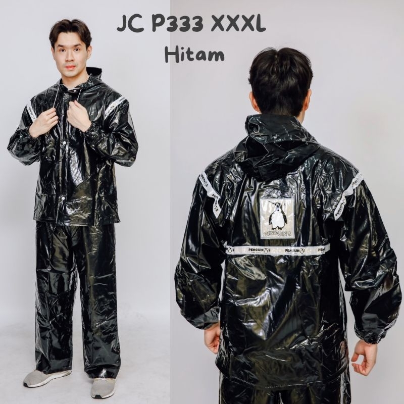 Jual jas hujan jaket celana P333 HITAM PENGUIN'S | Shopee Indonesia