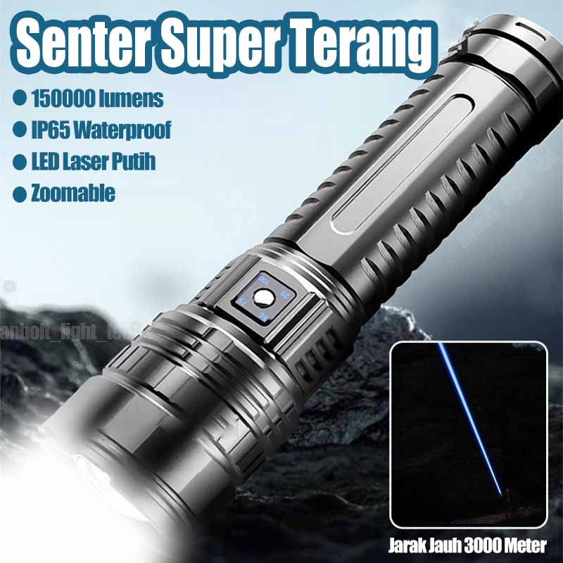 Jual Anbolt X1 Pro Senter Super Terang Jarak Jauh 150000 lumens ori USB C Rechargeable Zoomable ...