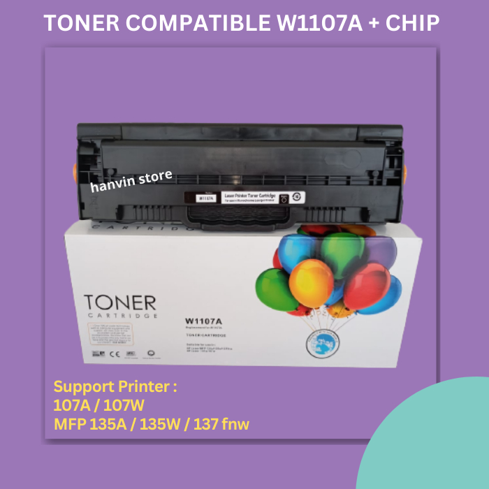 Jual TONER HP COMPATIBLE W1107A-107A + CHIP | Shopee Indonesia