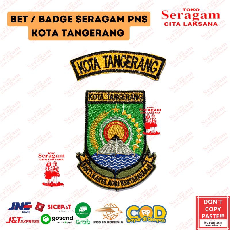 Jual Badge / Emblem / Bet / Logo Seragam PNS Kota Tangerang Bordir ...
